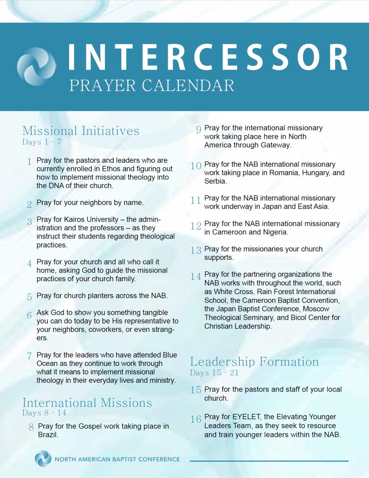 Intercessor – North American Baptists, Inc.